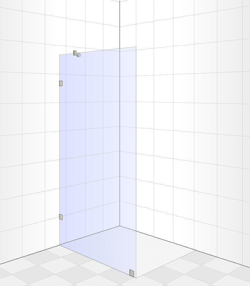 1100mm x 2000mm Frameless Shower Screen | Shower Doors SA